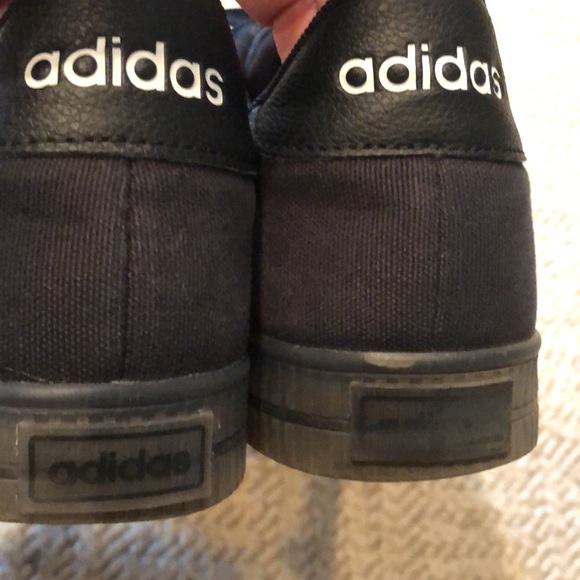 adidas | Shoes | Adidas Black Canvas And Leather Striped Sneakers ...